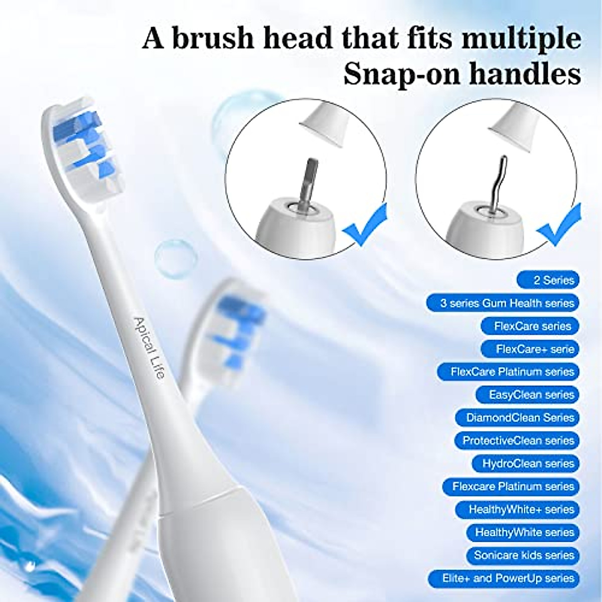 Replacement Toothbrush Heads Compatible with Philips Sonicare, Soft Electric Toothbrush Head Compatible with C1 C2 C3 G2 W2 G3 W3 A3, 4100 5100 6100 SoftCare HealthyWhite, 10 Pack