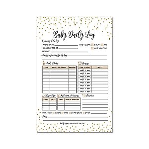 Nanny Newborn Baby or Toddler Log Tracker, Daily Schedule Feeding Food Sleep Naps Activity Diaper Change Monitor Notes for Daycare, Babysitter, Caregiver, Infants and Babies, 50 Sheet Pad