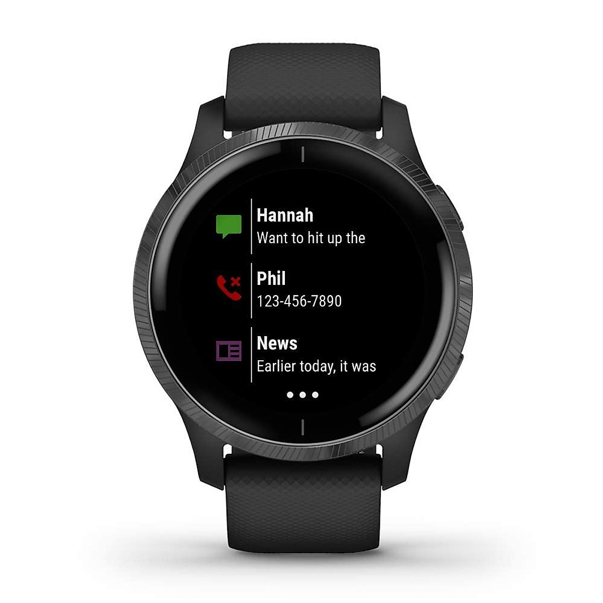 Garmin Venu, GPS Smartwatch with Bright Touchscreen Display, Features Music, Body Energy Monitoring, Animated Workouts, Pulse Ox Sensor and More, Black, 010-N2173-11 (Renewed)