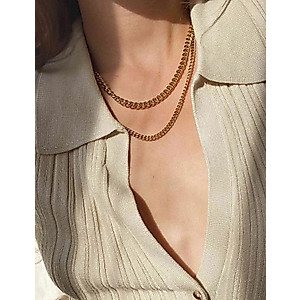 Waitsoul 925 Sterling Silver Cuban Chain Lobster Clasp 8mm 18K Gold Over Cuban Link Curb Chain Necklace for Women Men Diamond Cut 20 Inches