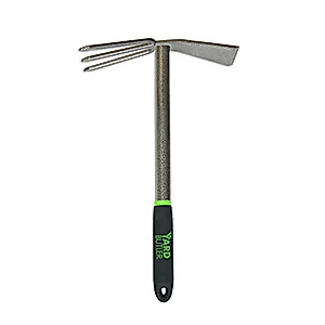 Yard Butler Terra Tiller All Steel 15” Tilling Weeding Loosening Cultivating Digging and Chopping Garden Hand Tool Three Thick Prongs And Heavy Duty Chopping Blade With Welded Handle – TT-4T