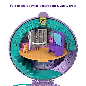 Polly Pocket Dolls & Accessories, Compact Playset with 2 Micro Dolls, 15 Toy Pieces & 1 Fashion Piece, Double Play Skating