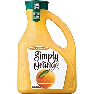 Simply Orange Juice, 89 fl oz, 100% Juice Not from Concentrate, Pulp Free