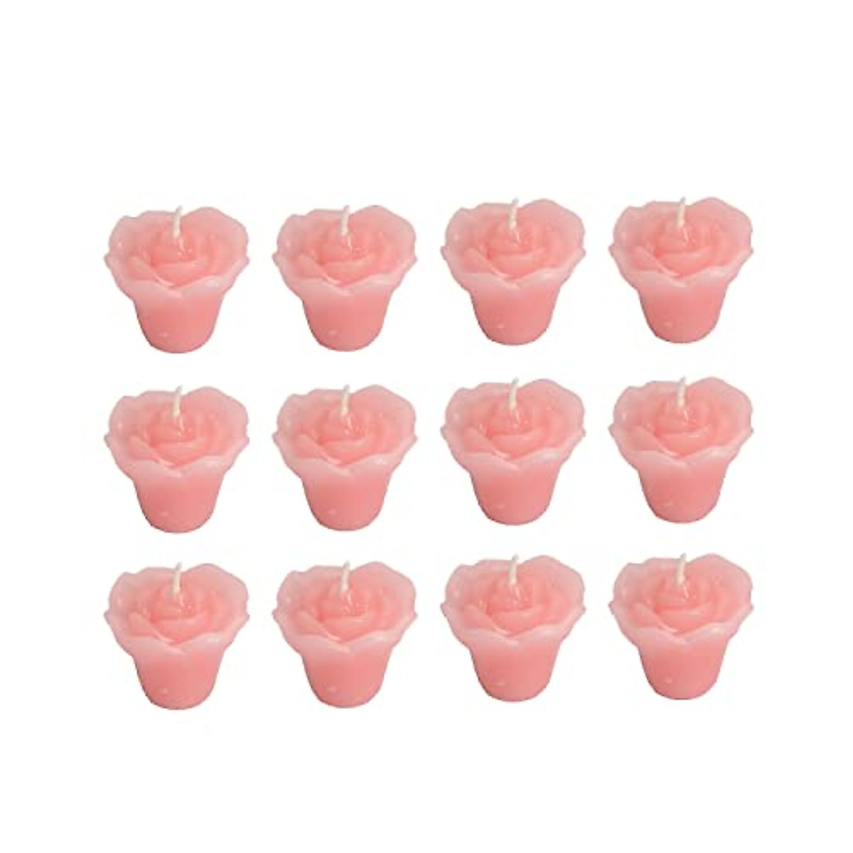 Efavormart Set of 12 Pink Mini Floating Rose Candle Ideal for Aromatherapy Weddings Party Favors Home Decoration Supplies