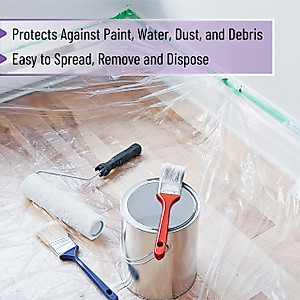 Bates- Plastic Drop Cloth, Drop Cloth 9x12, Plastic Cover, Clear Plastic Tarp, Plastic Tarp for Painting, Plastic Sheeting for Painting, Plastic Drop Cloths for Painting, Paint Plastic Drop Cloth