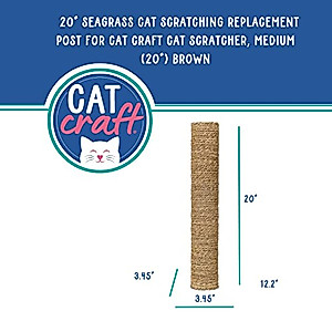 Cat Craft 20" Seagrass Cat Scratching Replacement Post Medium (20") Brown