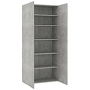 vidaXL Shoe Cabinet Indoor Hallway Household Supply Storage Shoe Shelf Rack Home Organizer Hall Cabinet Furniture Gray Engineered Wood