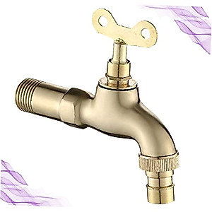 DOITOOL Wall Mount Bathtub Faucet Bathtub Faucet Stainless Steel Faucet Washing Machine Faucet Copper Water Tap Wash Machine Tap Kitchen Water Tap Fall Shut Off Valve Water Dispenser