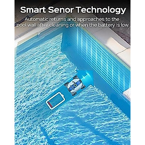 WYBOT 2023 Premium Cordless Robotic Pool Cleaner, Automatic Pool Vacuum with Powerful Suction, LED Indicator, Last 90 Mins, Self-Parking, Ideal for Above/In-Ground Flat Pools up to 40 Feet-Osprey 300