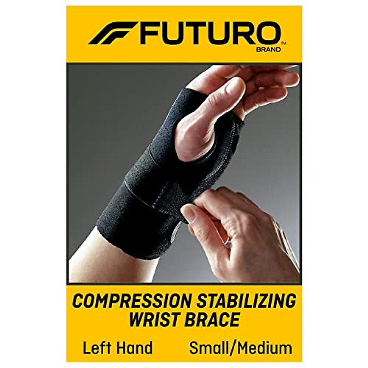 FUTURO Compression Stabilizing Wrist Brace, Left Hand, S/M