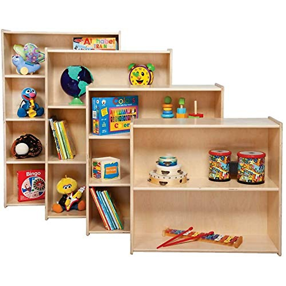 Contender Daycare Shelves for Kids, Bookcase with 2 Shelves for Storage, Wood Furniture for Toddlers, Children, Classroom, 30-inch Width