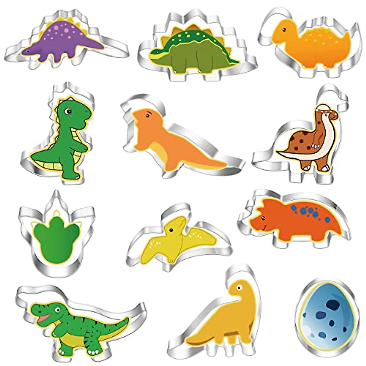 MrCookie New Dinosaur Cookie Cutters Set,Mini Small Sizes,24pcs Biscuit Molds for Kids,Cookie Molds for Baking, DIY, Kitchen, Cake, Kid's Dinosaur Party.