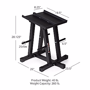 Titan Fitness Dumbbell Column Stand and Plate Tree, 260 LB Capacity, Organize Classic Dumbbells Power Block Dumbbells Loose Plates
