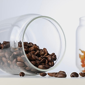 BaoFull Glass Jar with Lid, Airtight Food Storage Containers Glass Set for Coffee Beans| Sugars| Candy, 4 Pack