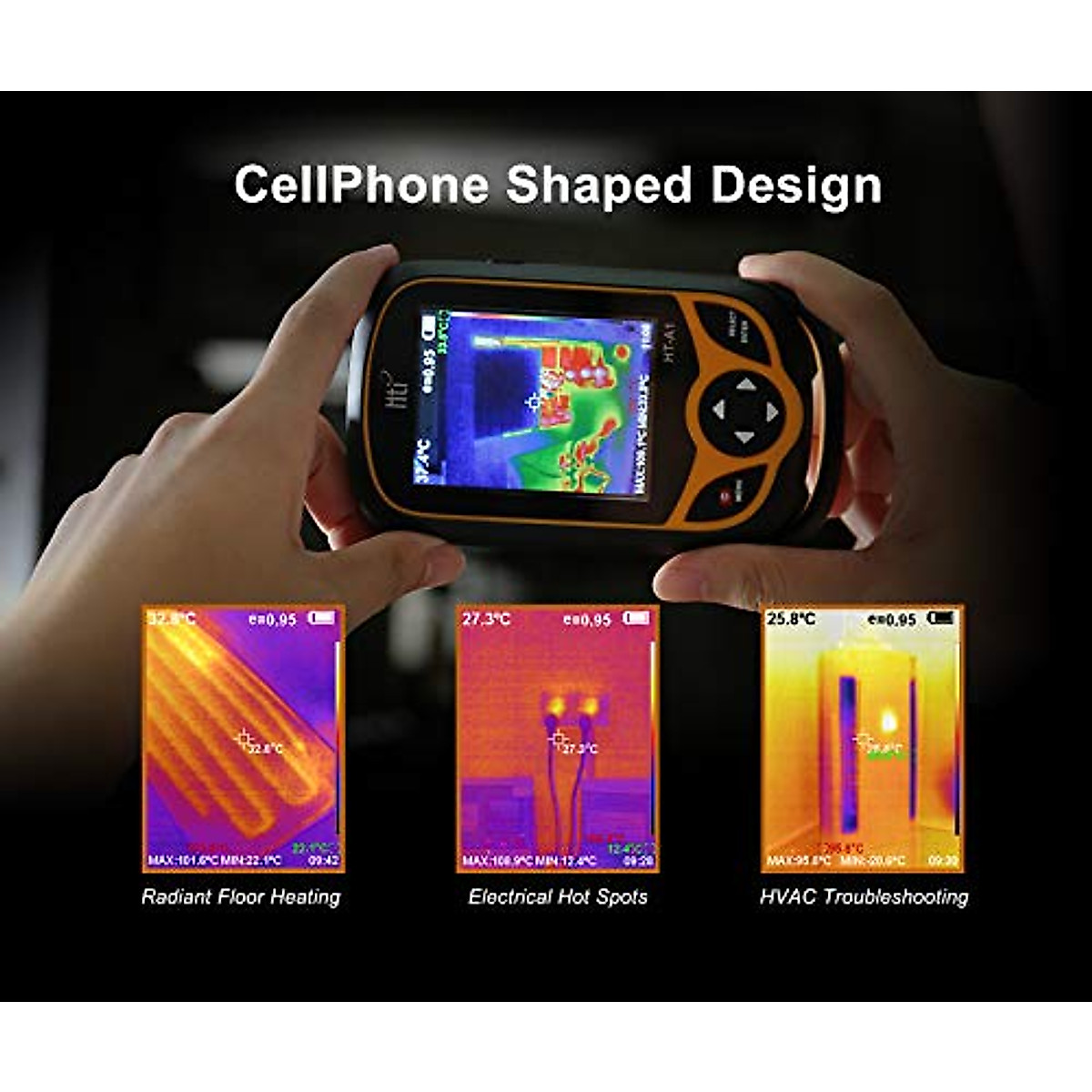 220 x 160 Thermal Imaging Camera, Pocket-Sized Infrared Camera with Real-Time Thermal Image, Mini IR Thermal Imager, Hti-Xintai HT-A1