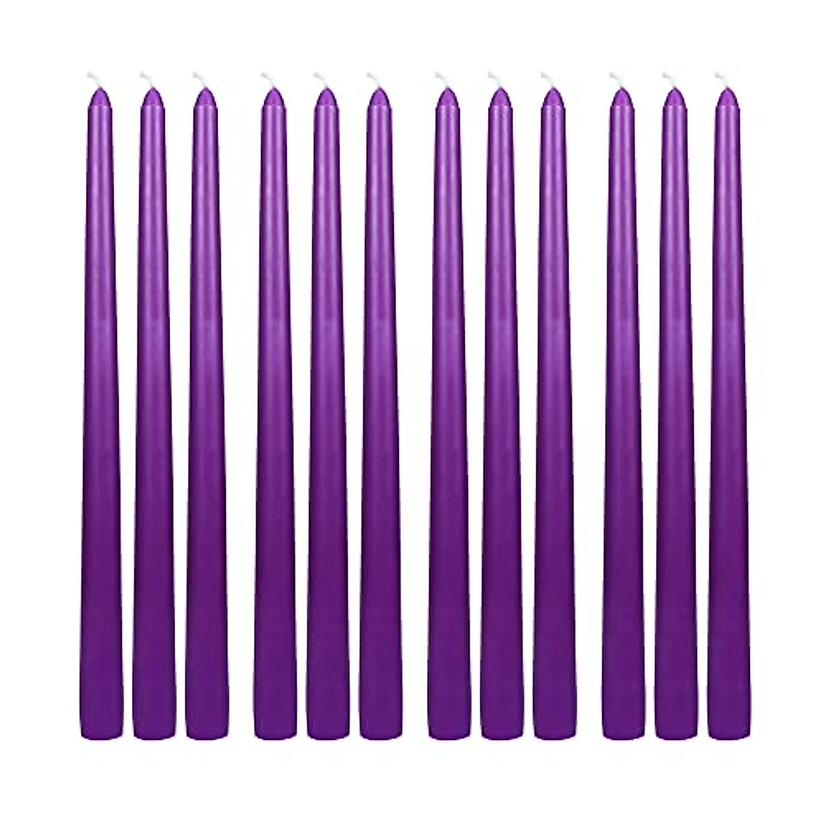 Zest Candle 12-Piece Taper Candles, 12-Inch, Purple