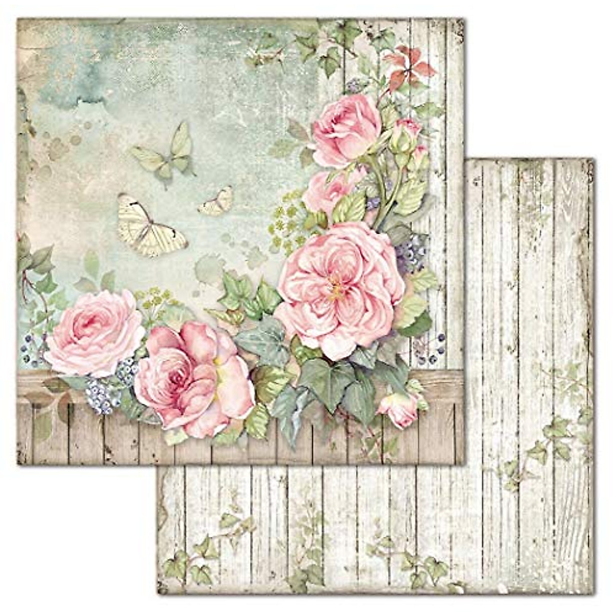 STAMPERIA INTERNATIONAL, KFT PAPER PAD 8X8 10PK HOUSE ROSE, 20.3 x 20.3 (8" x 8"), Multicoloured