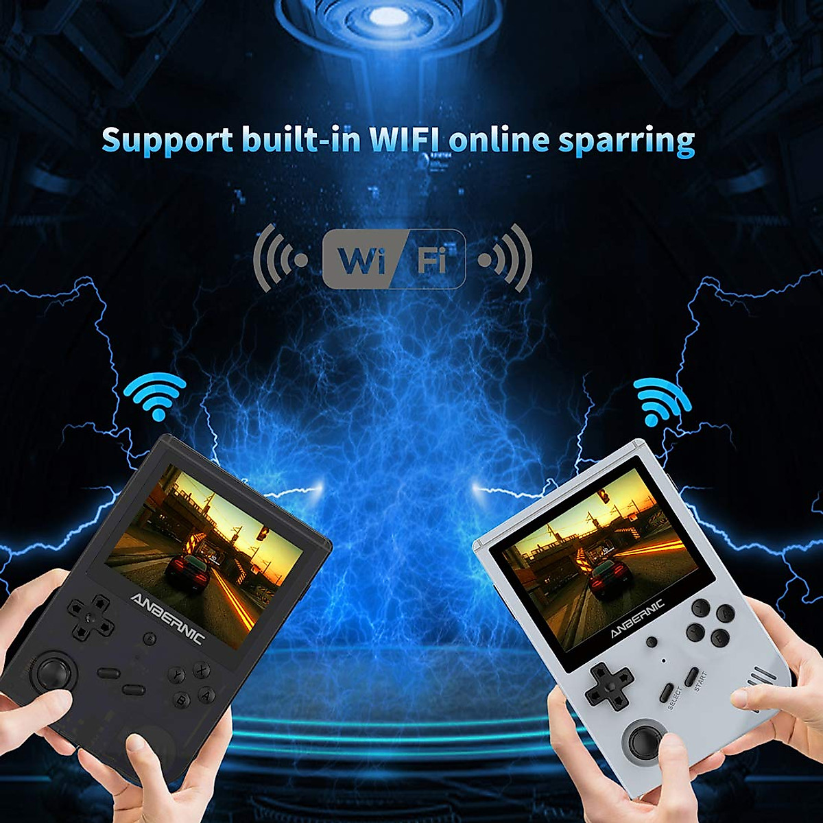 YBEST RG351V 3.5-inch Handheld Game Console, YIFAN HD IPS Screen Retro Portable Console Built-in 128G TF Card with 10000 Games, Black