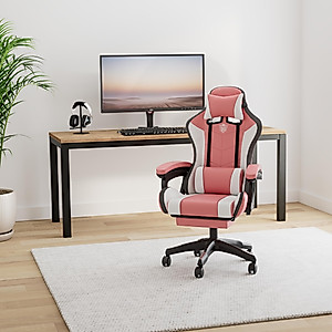 TBQATNTS Gaming Chair with Speakers,Led Gaming Chair,Ergonomic Pro Gaming Chair with Full Massage Lumbar Support Bluetooth Speakers Backrest Adjustable/Gaming Chairs for Adults,Black