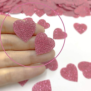 Heart Confetti Glittery Rose Gold Love | Valentine's Day Wedding Anniversary Engagement Bachelorette Party Festival Decoration Supplies | Eco-Friendly PVC | 45g 1.6OZ 450Pcs