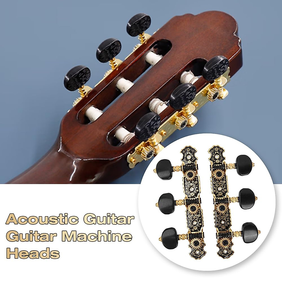 Acoustic Guitar Guitar Machine Heads Tuning Keys Pegs 1:18 Tuners Machine Heads Replacement 3L3R