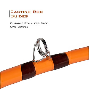 Catfish Pro Tournament Series Casting Rod - 7'6" One-Piece Rod with S-Glass, E-Glass & Carbon Graphite Construction, Super Grip, Glow Tip, Heavy-Duty Stainless-Steel Guides - Ideal for Big Catfishing!