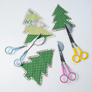 Duckbill Scissors, 6" Duckbill Shears For Art, Crafting, Fabric, Thread, Needlework and Embroidery (Blue)