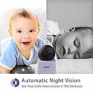 LEREVE 5" HD Low EMF Baby Monitor, Auto Noise Reduce, 2 Remote Pan Tilt Cameras, Lullaby, 2-Way Audio, ECO with Auto Voice Activation, Model: LeMove 60