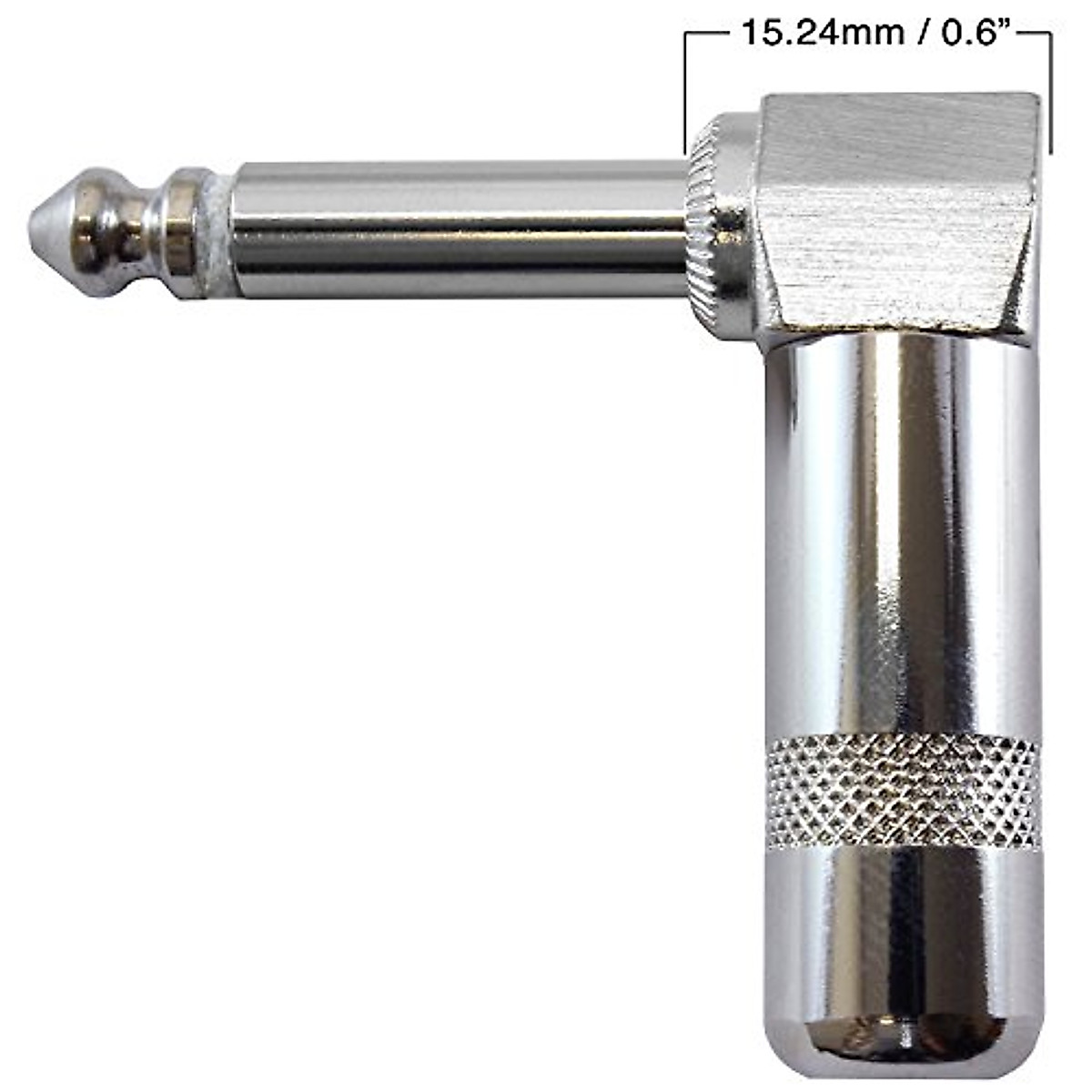 eoocvt 10pcs Audio 1/4" 90 Degree Right Angle Heavy Duty Plugs for Speaker Cables, Patch Cables, Snakes - TS Mono Male 1/4 Inch Phono 6.35mm Phone Plug