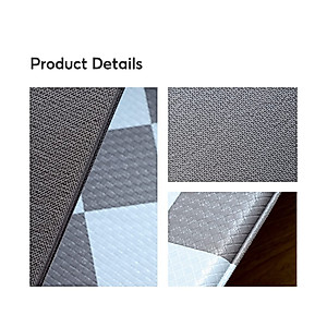 MINISO Kitchen Mat Cushioned Anti-Fatigue Kitchen Rug 17"x 47" Heavy Duty PVC Ergonomic Comfort Standing Mat for Kitchen, Floor, Home, Office, Sink, Laundry - Black