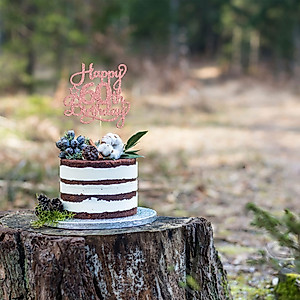 1 Pack Happy 60th Birthday Cake Topper Rose Gold Glitter 60 & Fabulous Cheers to 60 Years Old 60th Birthday Cake Pick for Celebrating 60th Birthday Anniversary Party Cake Decorations Supplies