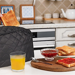 Qifuwanjingfeng Two Slice Bread Machine Cover, Universal Size Kitchen Appliance Cover for Bread Machine, Black Bread Machine Cover, Ideal Gift for Women