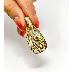 OZEL – Teardrop Earrings for Women,14K Gold Plated Hammerd Earings for Women Trendy, Made of Resin with Mother Of Pearl – Abalone (101Abalone)