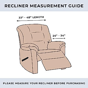 Great Bay Home Printed Twill Recliner Slipcover. One Piece Stretch Recliner Cover. Strapless Recliner Cover for Living Room. Fallon Collection Slipcover. (Recliner, Smoke Blue)