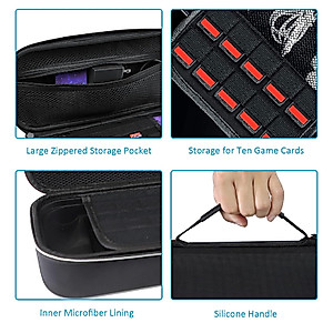 NexiGo Switch Controller Grip Carrying Case for Nintendo Switch/Switch OLED, 10 Game Card Holders, Compatible with Split Pad Pro, ZenGrip Pro, Gripcon, Joypad, Joy-Cons and Many Larger Grips
