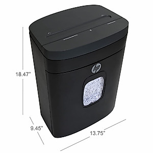 HP - Paper Shredder Micro Cut, 12-Sheet Manual Feed, Shreds Credit Cards & Staples, Heavy Duty Paper Shredder for Home Use with 5 Gallon Basket