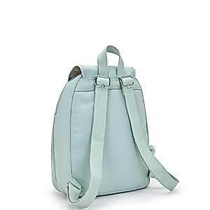 Kipling Women's Queenie, Adjustable Backpack Straps, Monkey Keychain, Key Clasp, Top Carry Handle, Serene Green, 10''L x 13.25''H x 6.25''D