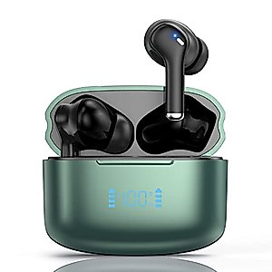 Wireless Earbuds, ENC Bluetooth 5.2 Headphones LED Power Display Earphones Wireless Charging Case 30Hrs Playback IPX6 Waterproof in-Ear Headsets with Mic for iPhone TV Smart Computer Laptop Sports