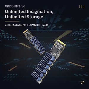 ORICO M.2 PCIe M Key to 6 x SATA 6Gbps Adapter Card for Desktop PC Support RAID-PM2TS6