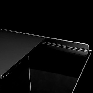 YIYIBYUS Mobile Detachable Acrylic Transparent Curved Podium for Speeches, Opening Ceremonies, Celebrations and Other Occasions,Countertop Size 60x40cm,Easy Assembly Required (Arc)