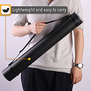 Mr. Pen- Poster Tube, Black, Extendable Poster Tube with Strap, Poster Carrying Case, Telescoping Tube, Art & Poster Transport Tubes, Poster Tubes for Storage, Poster Holder Tube, Blueprint Tube