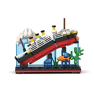 MIKEMENG 247pcs MOC RMS Cruise Sank Titanic Break in Half Toy Building BlocksWith Case Building Blocks Ship Boat Kits Model Construcrion Sets…