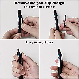 SMOOTHERPRO Premium Retractable Gel Pens 12 Pack 0.5mm Fine Black Refillable Ballpoint Pen Set with Comfortable Rubber Grip Super Smooth Long Lasting Writing (SL120)