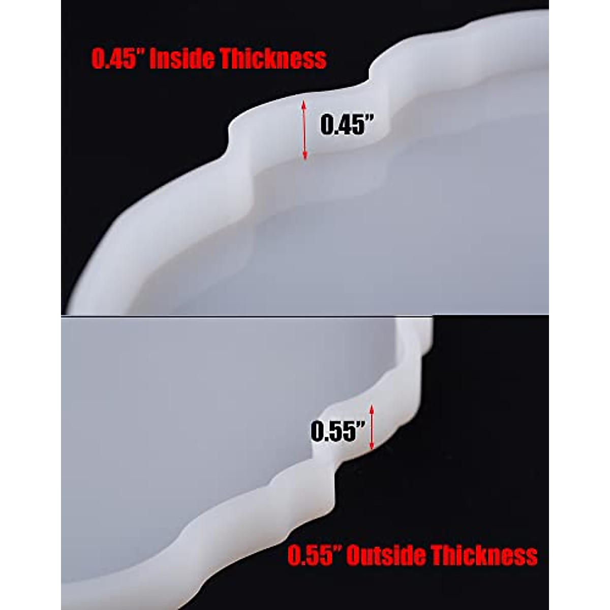 Booshow 13 inches Silicone Resin Tray Mold Round Geode Agate Silicone Tray Mold & Gold Handles, Epoxy Resin Casting Molds for Making Faux Agate Tray, DIY Home Décor