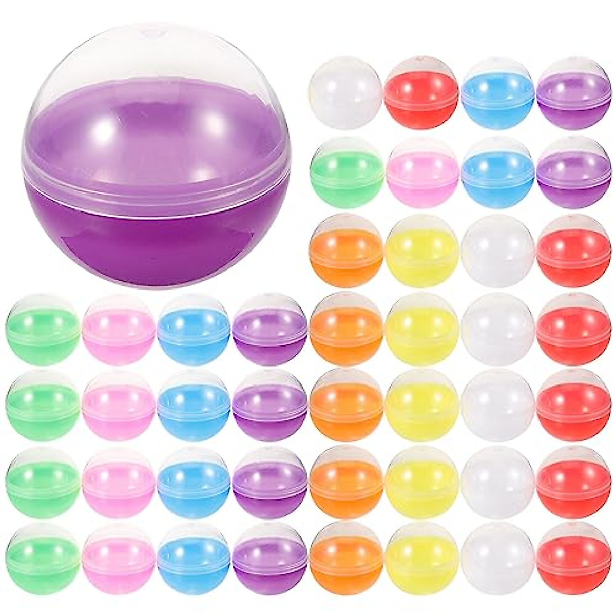 ABOOFAN Gum 50pcs Small Round Capsules Clear Containers Toys Empty Fillable Capsules Twisted Balls for Gumball Vending Machines Surprise Gift Vending Machine