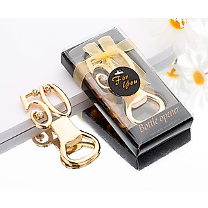 Ubrand 24PCS 50th Birthday Bottle Opener for 50th Birthday Party Favors 50th Wedding Anniversaries Souvenirs Favors Gifts Decorations (24,50)