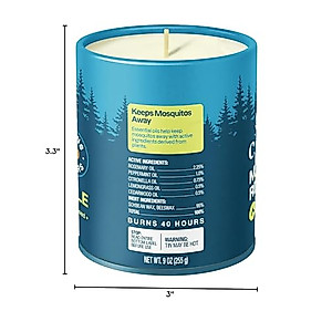 Cliganic Mosquito Repellent Candle (9oz) | Citronella, DEET Free, Essential Oil Infused for Outdoor, Camping | Burns 40 Hours