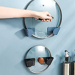 DOERDO 6 Pairs of Wall Mount Pot Lid Organizer, Cabinet Door Organizer Pot Hangers for Kitchen Wall Mount, Adjustable Lid Holder for Kitchen Wall (Dark Green)