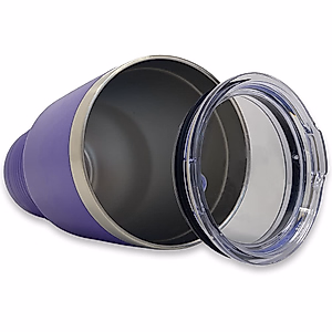 LaserGram 30oz Vacuum Insulated Tumbler Mug, Marijuana leaf, Personalized Engraving Included (Dark Purple)