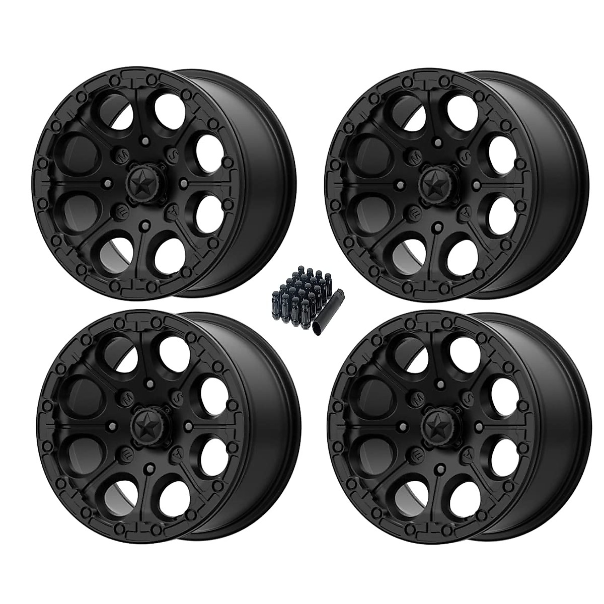 Full Set Of MSA M44 Cannon Beadlock 15x7 4/110 25MM Wheels